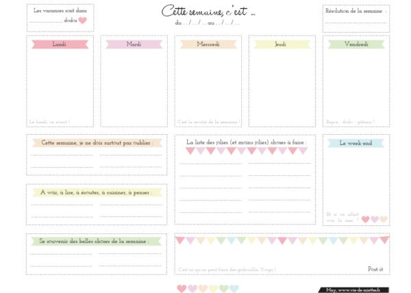 7 semainiers pour vous aider à vous organiser ! Simplement Organisée