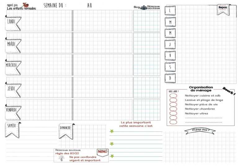 7 semainiers pour vous aider à vous organiser ! Simplement Organisée