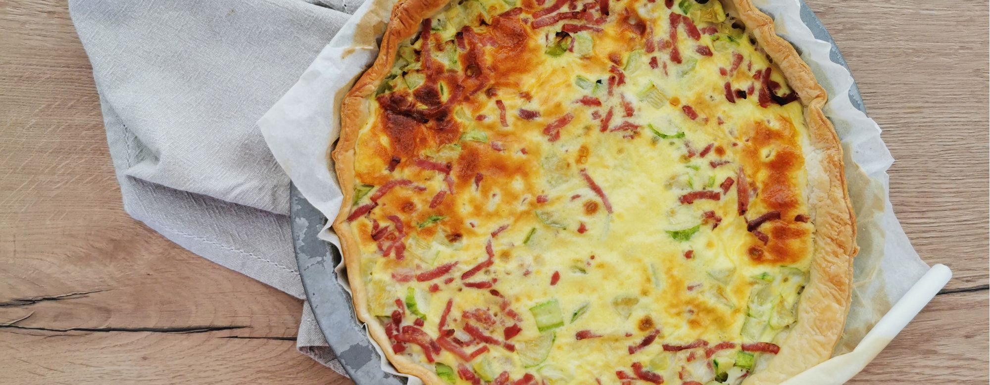 Quiche au chèvre, lardons, courgette Simplement Organisée