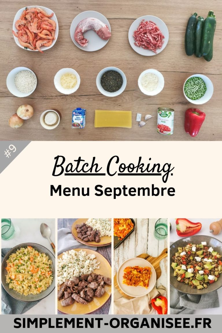 #9 - Batch Cooking Septembre Simplement Organisée