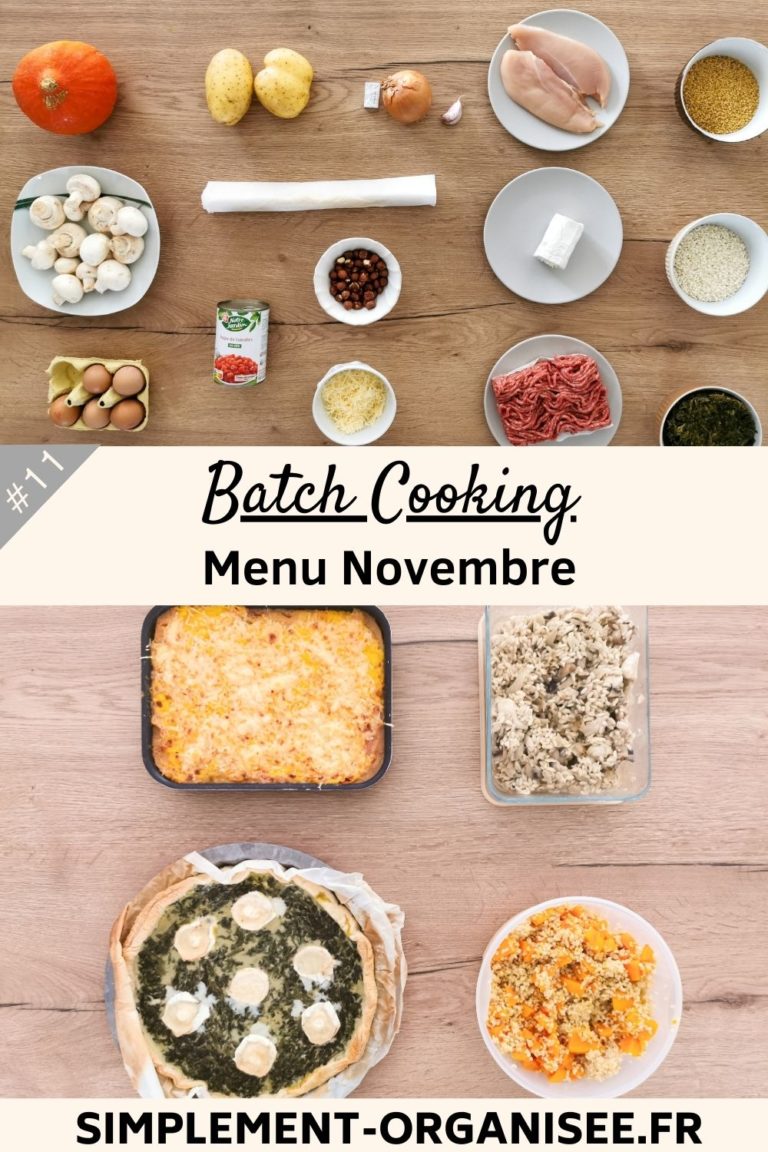 Batch Cooking Novembre #11 Simplement Organisée