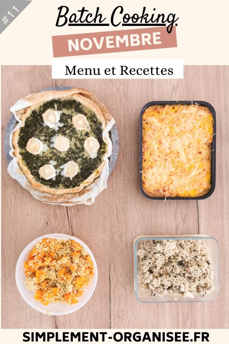 Batch Cooking Novembre #11 Simplement Organisée